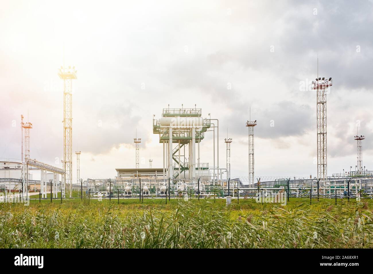Oil refinery plant. Industrial zone view. Oil and gas industry Stock ...