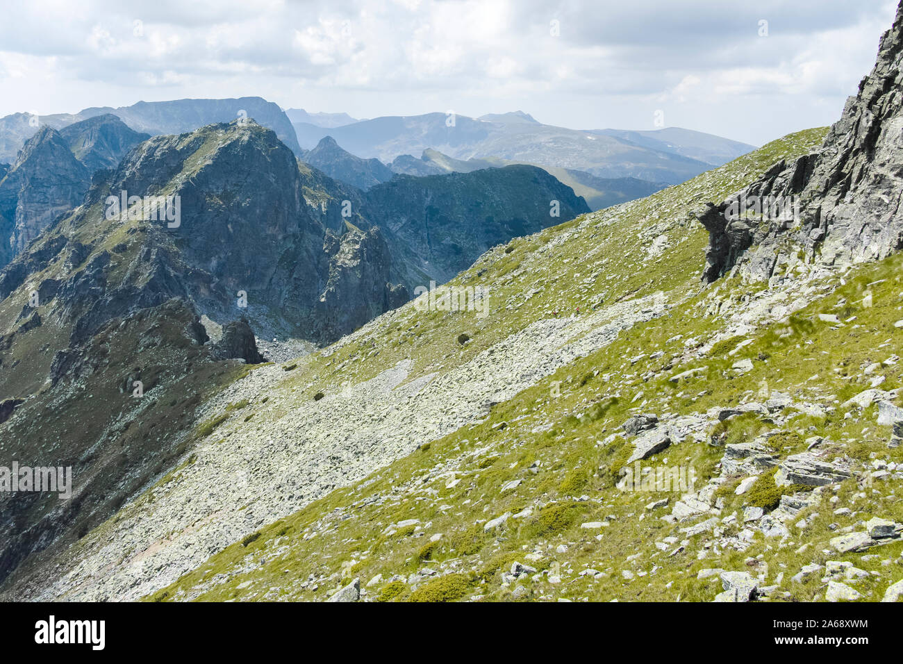 Amazing landscape from Kupen peak, Rila Mountain, Bulgaria Stock Photo ...