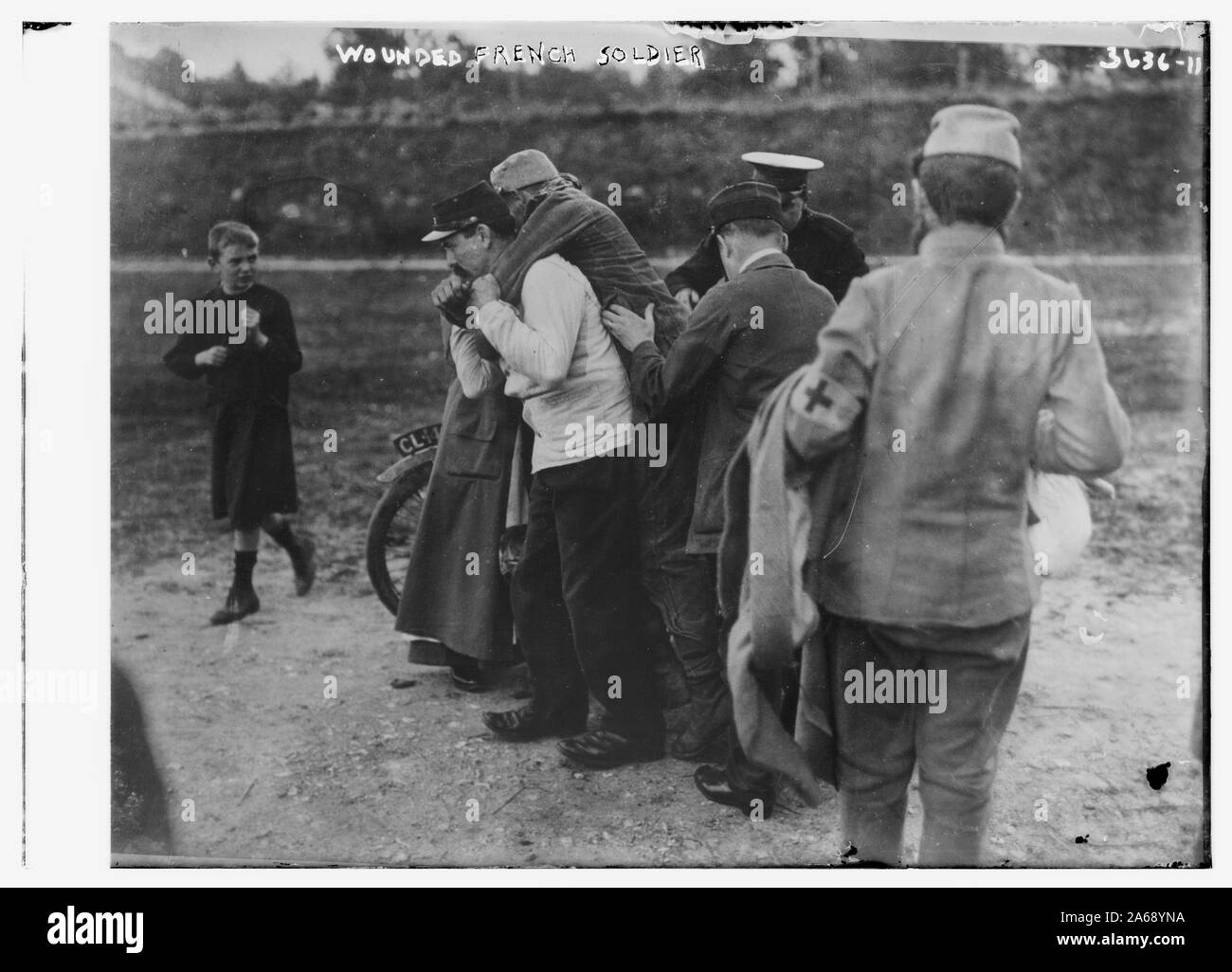 Wounded French soldier Stock Photo - Alamy
