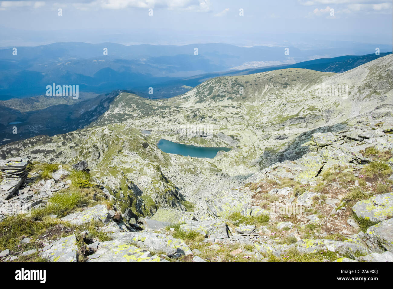 Amazing landscape from Kupen peak, Rila Mountain, Bulgaria Stock Photo ...