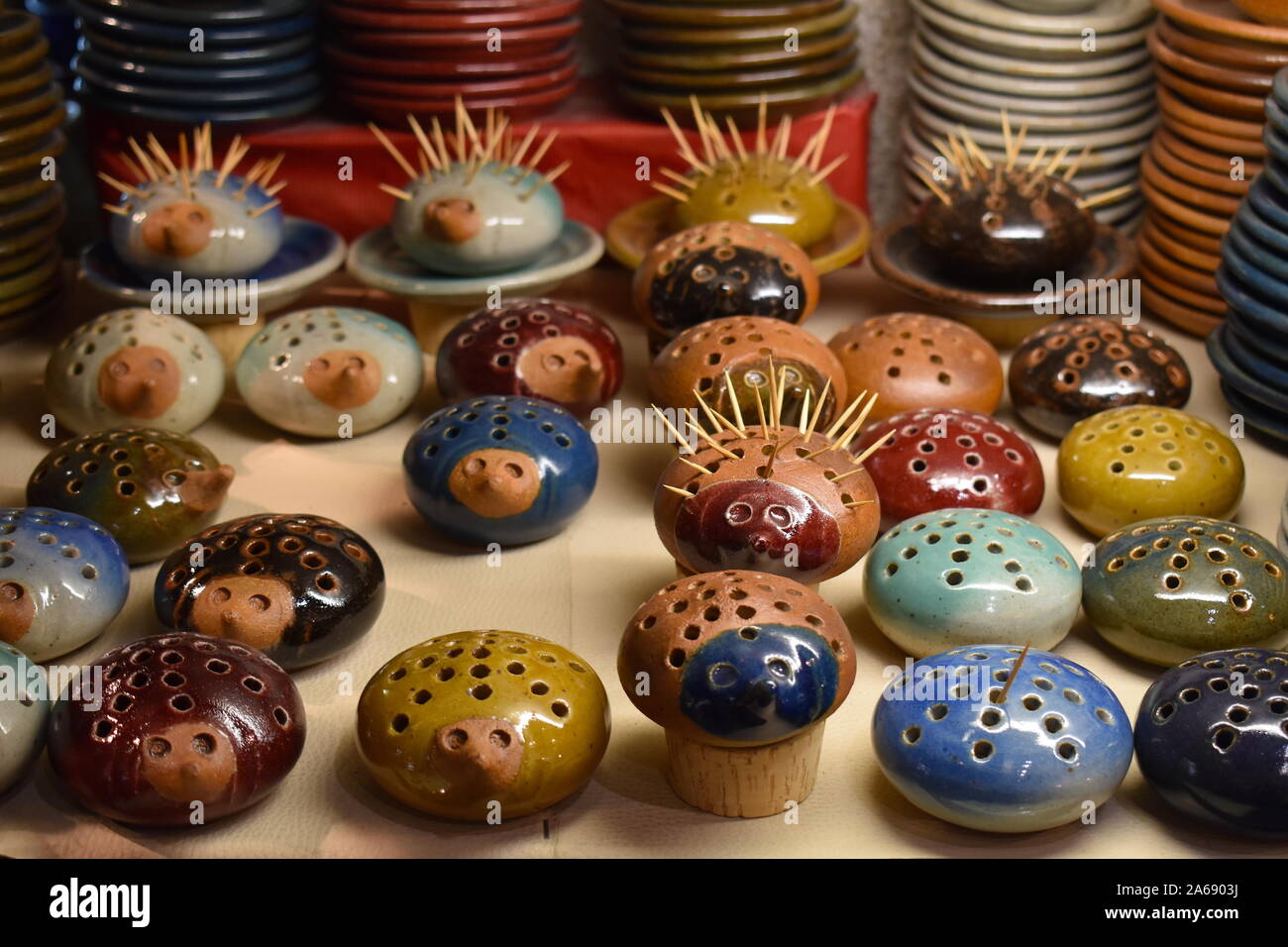 Hedgehog olive serving bowls with toothpick holders in different ...