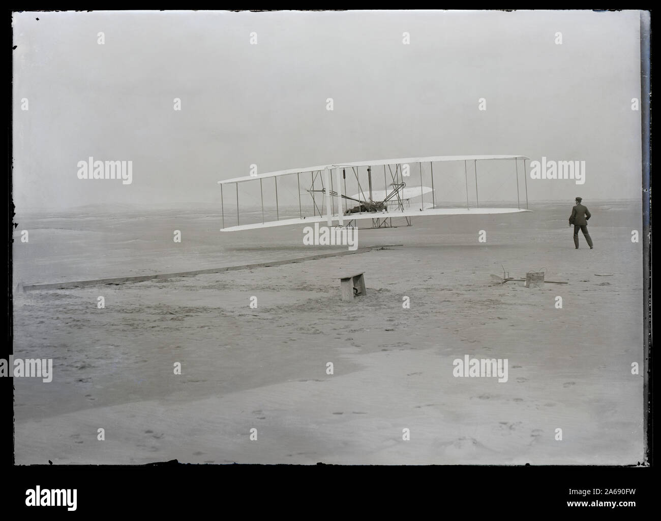 First flight, 120 feet in 12 seconds, 10:35 a.m.; Kitty Hawk, North ...