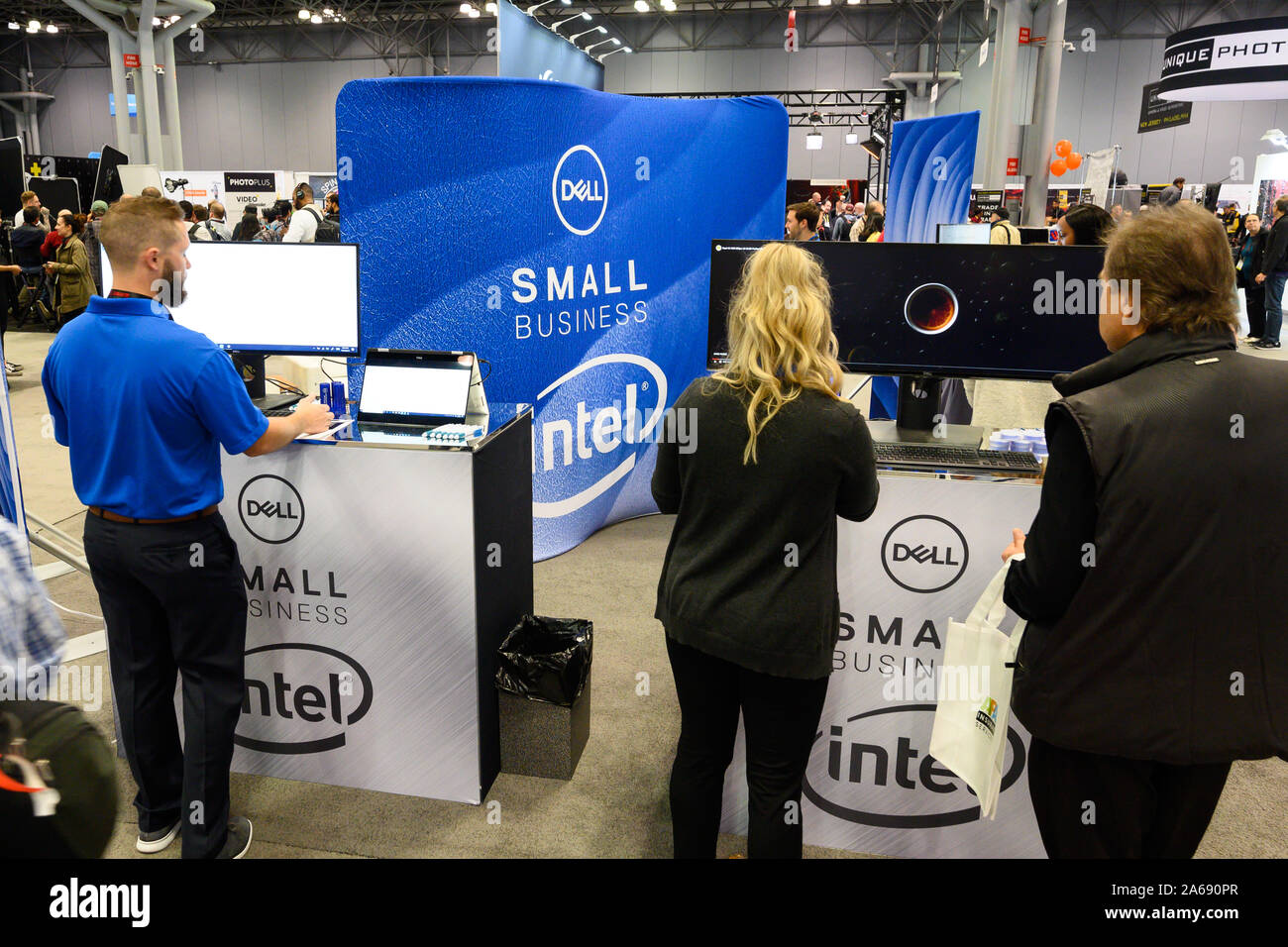 The Dell booth seen during the PhotoPlus Expo conference held at the Jacob K. Javits Convention ...