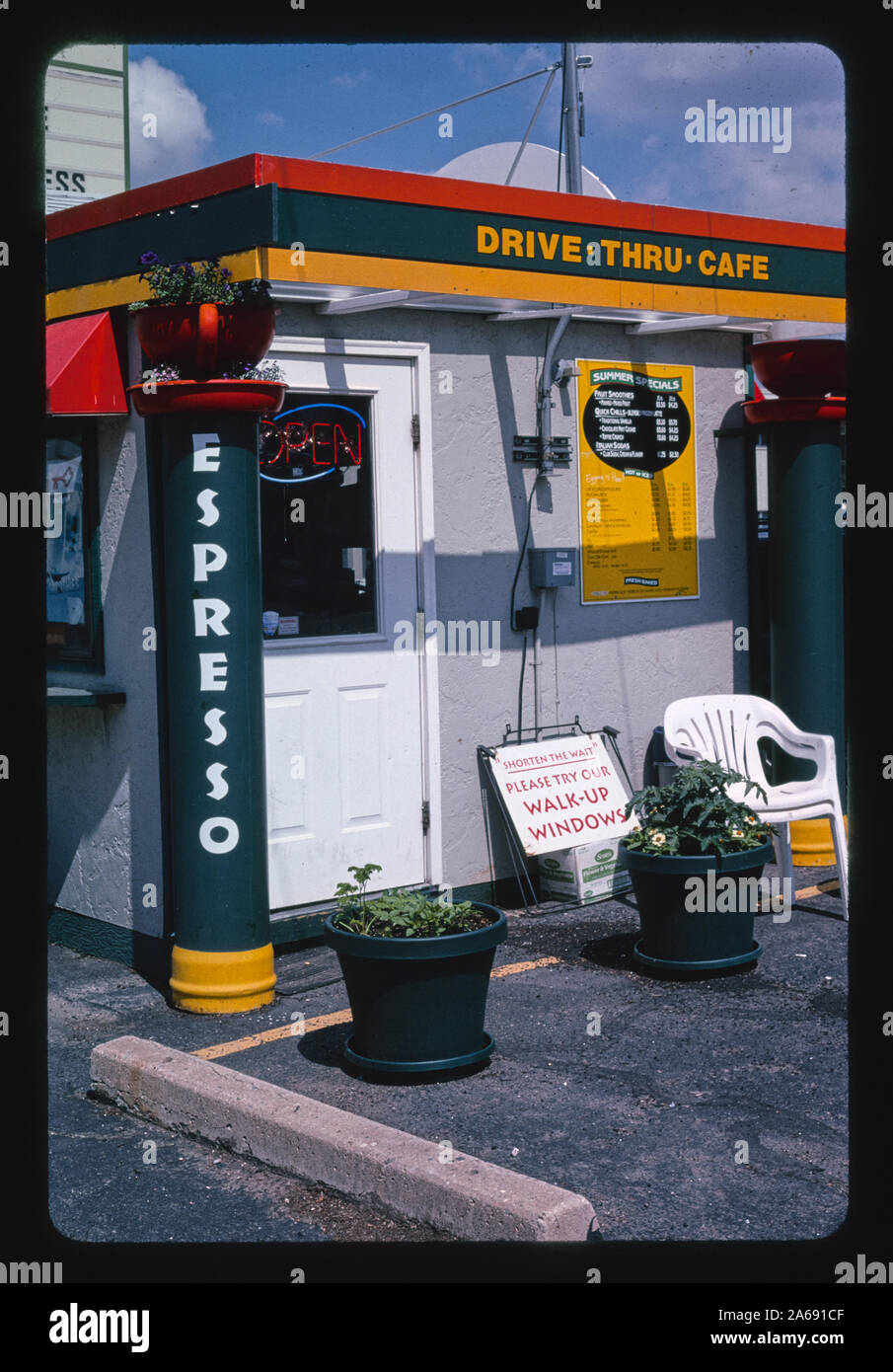 Xpresso Drive-Thru Cafe, column detail, Denver, Colorado Stock Photo ...