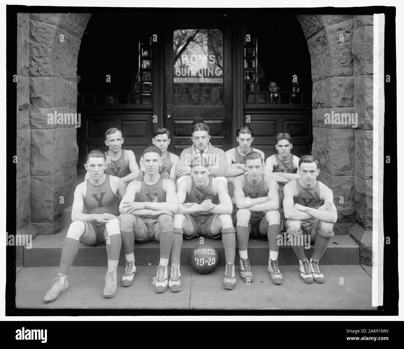 Y.M.C.A. basketball team, 1920 Stock Photo - Alamy