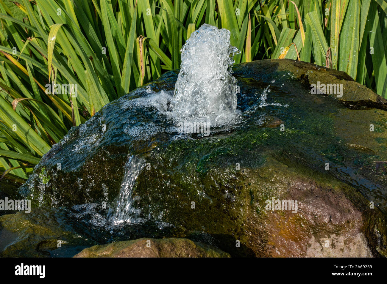 Large natural rock water feature Stock Photo - Alamy