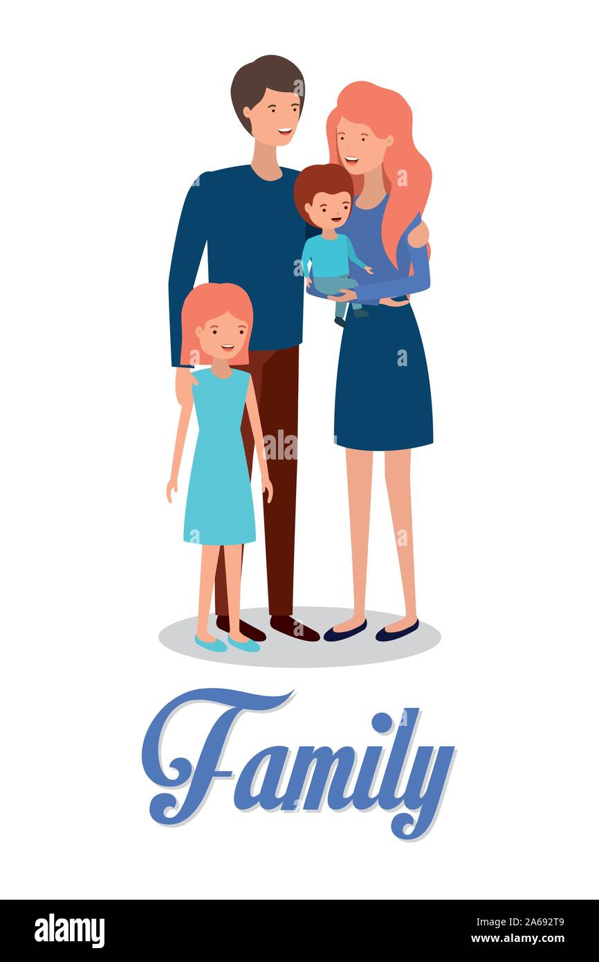 cute and happy family members characters Stock Vector Image & Art - Alamy
