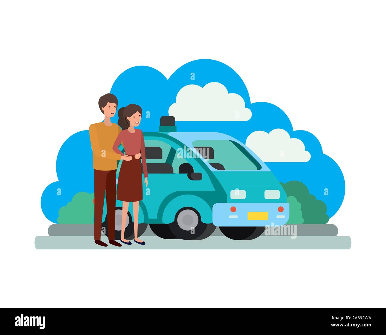 Cartoon young couple lovers Cut Out Stock Images & Pictures - Alamy