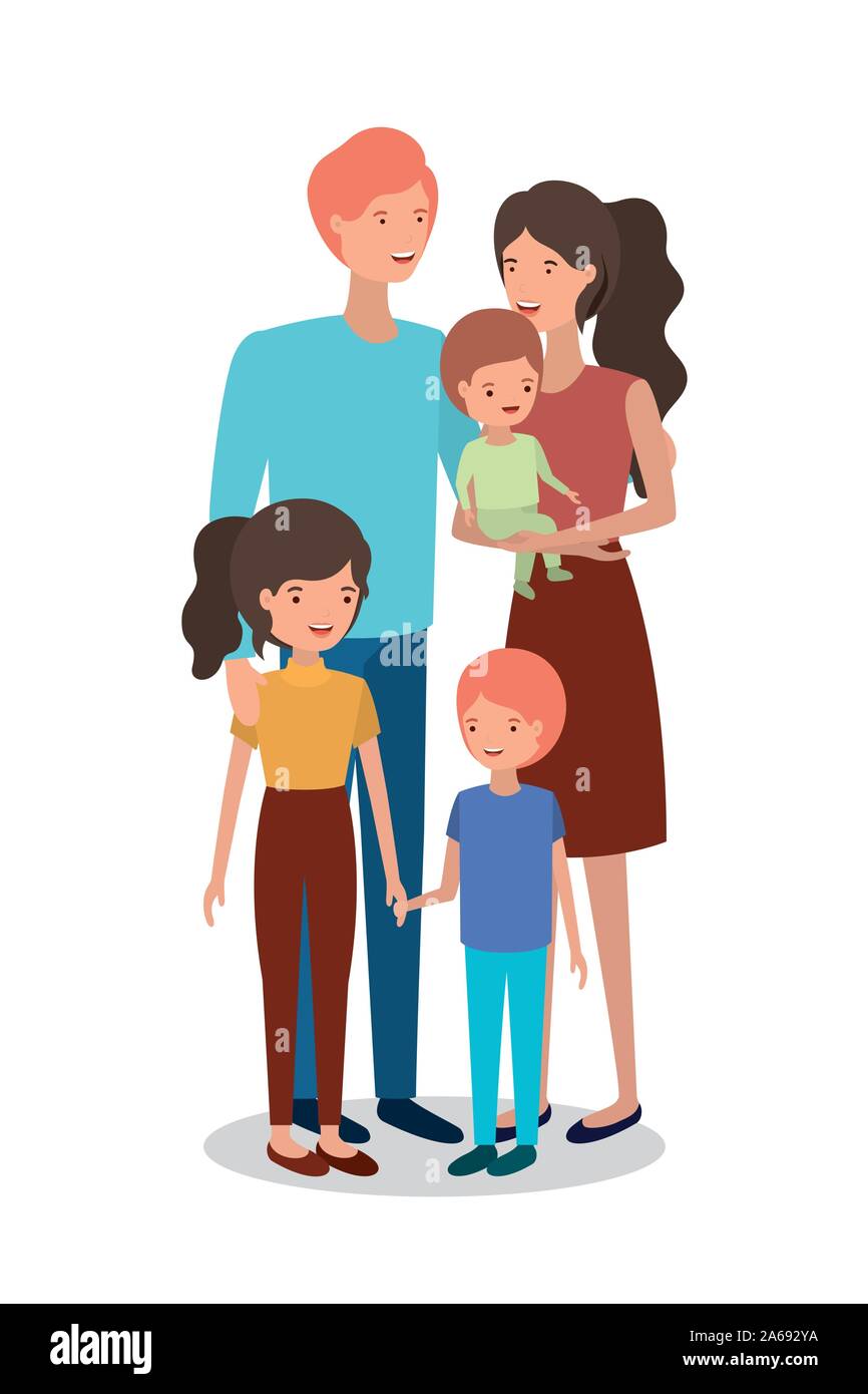 cute and happy family members characters Stock Vector Image & Art - Alamy
