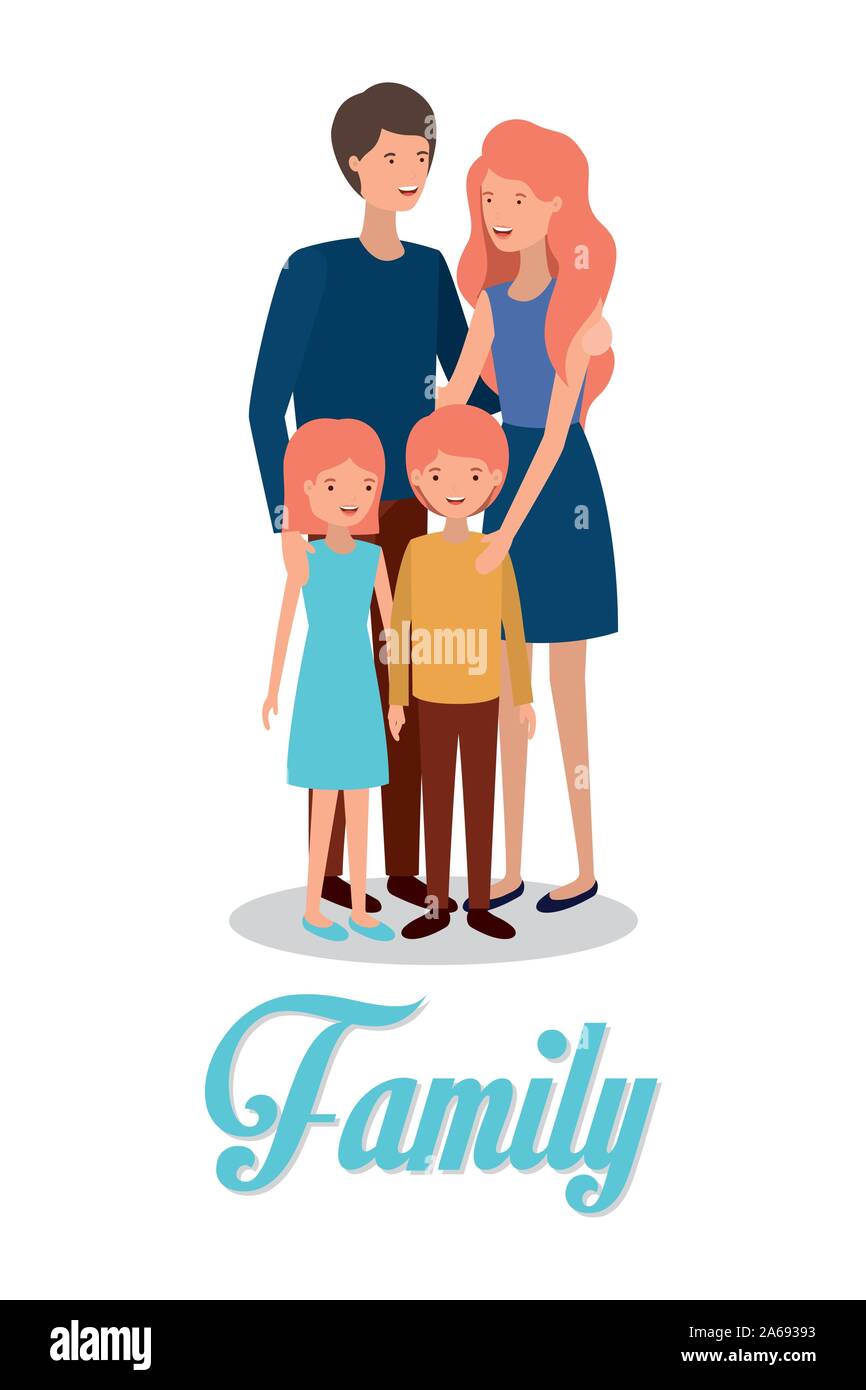 cute and happy family members characters Stock Vector Image & Art - Alamy