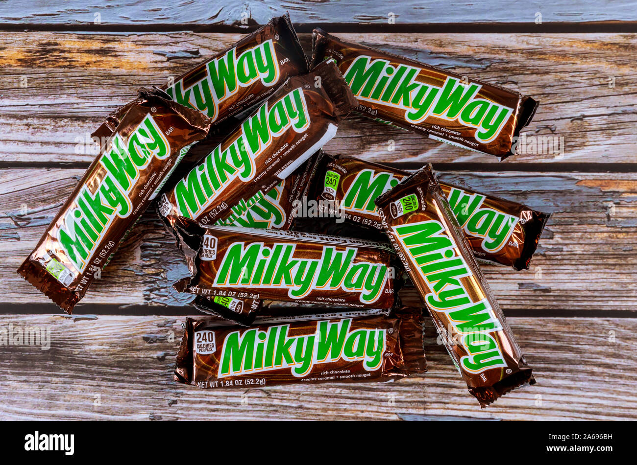 OCTOBER 22 2019 NY USA: Milky way chocolate bar is are produced by Mars ...