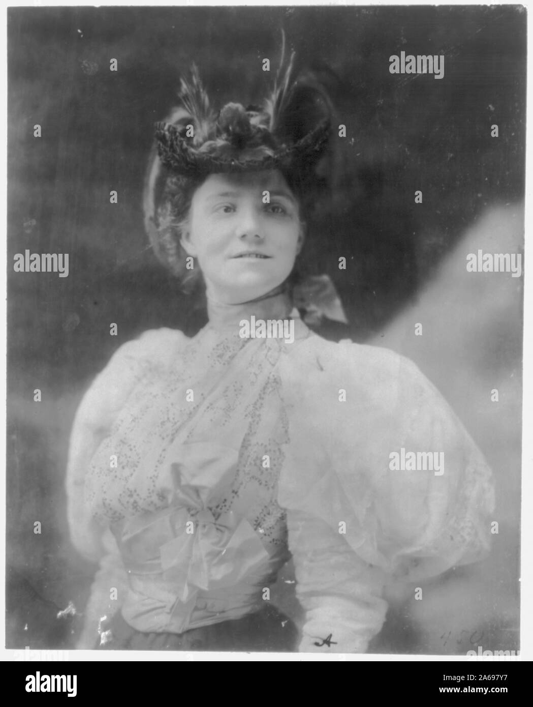 Yvette Guilbert, 1865-1944, half length portrait, standing, facing ...