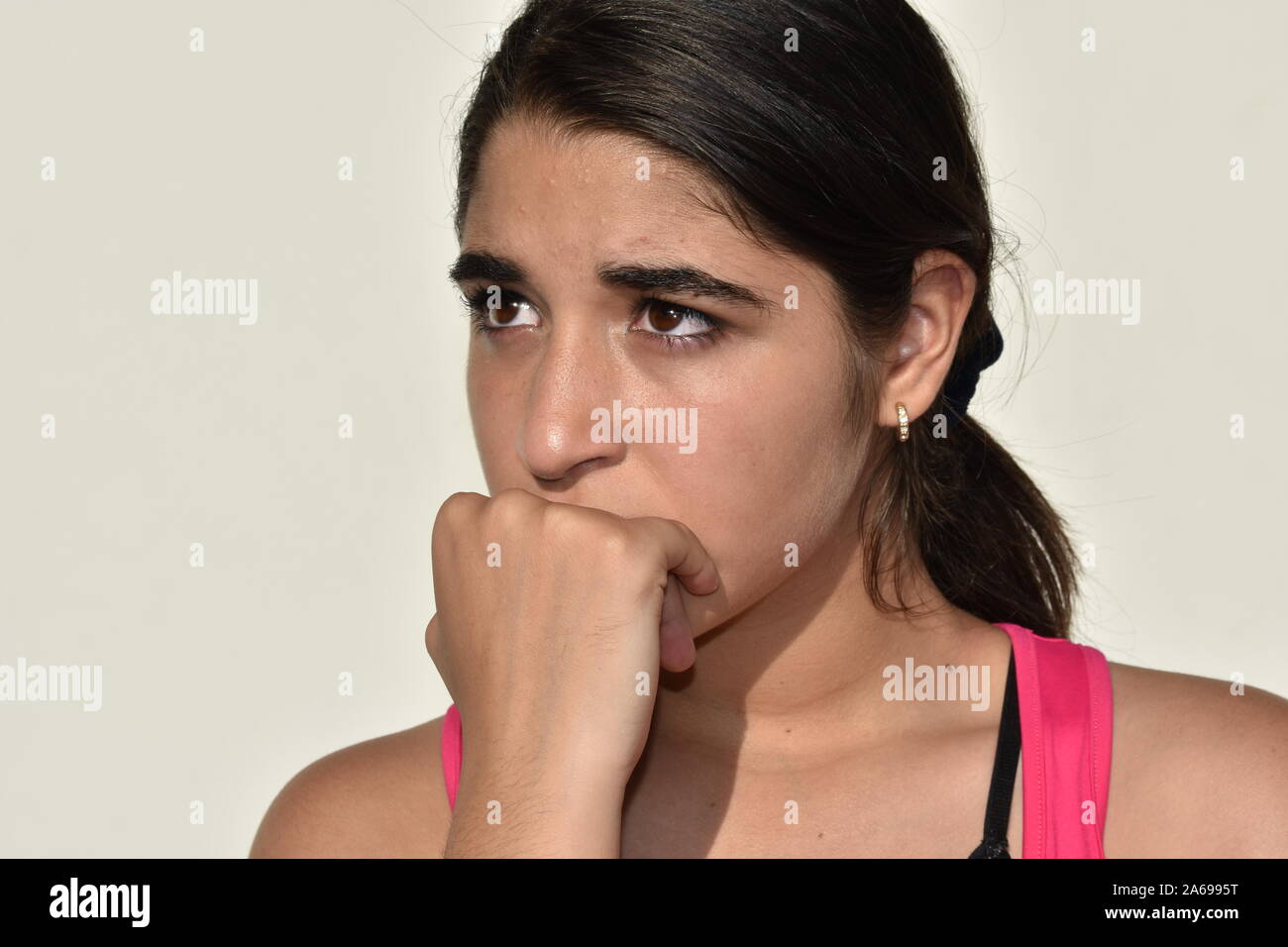 Thinking Cute Female Stock Photo - Alamy Thinking Cute Female Stock Photo - Alamy