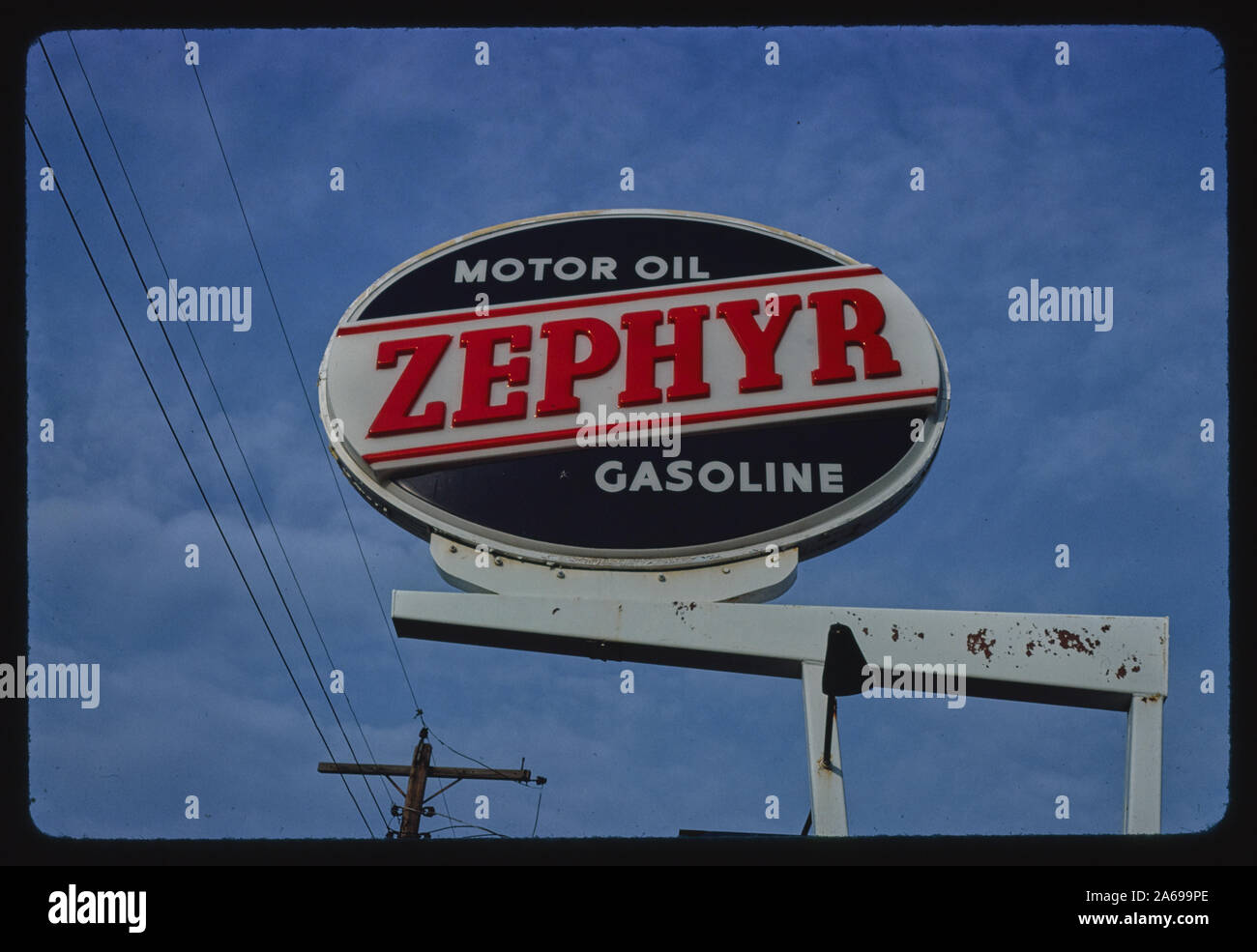Zephyr gasoline sign hi-res stock photography and images - Alamy