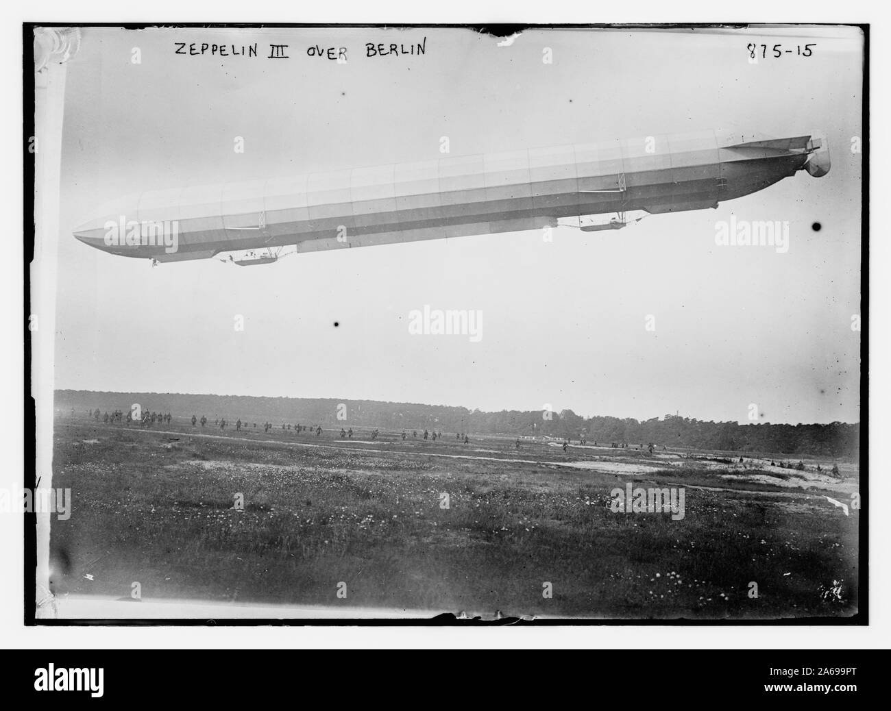 Zeppelin III in flight over field, Berlin Stock Photo - Alamy