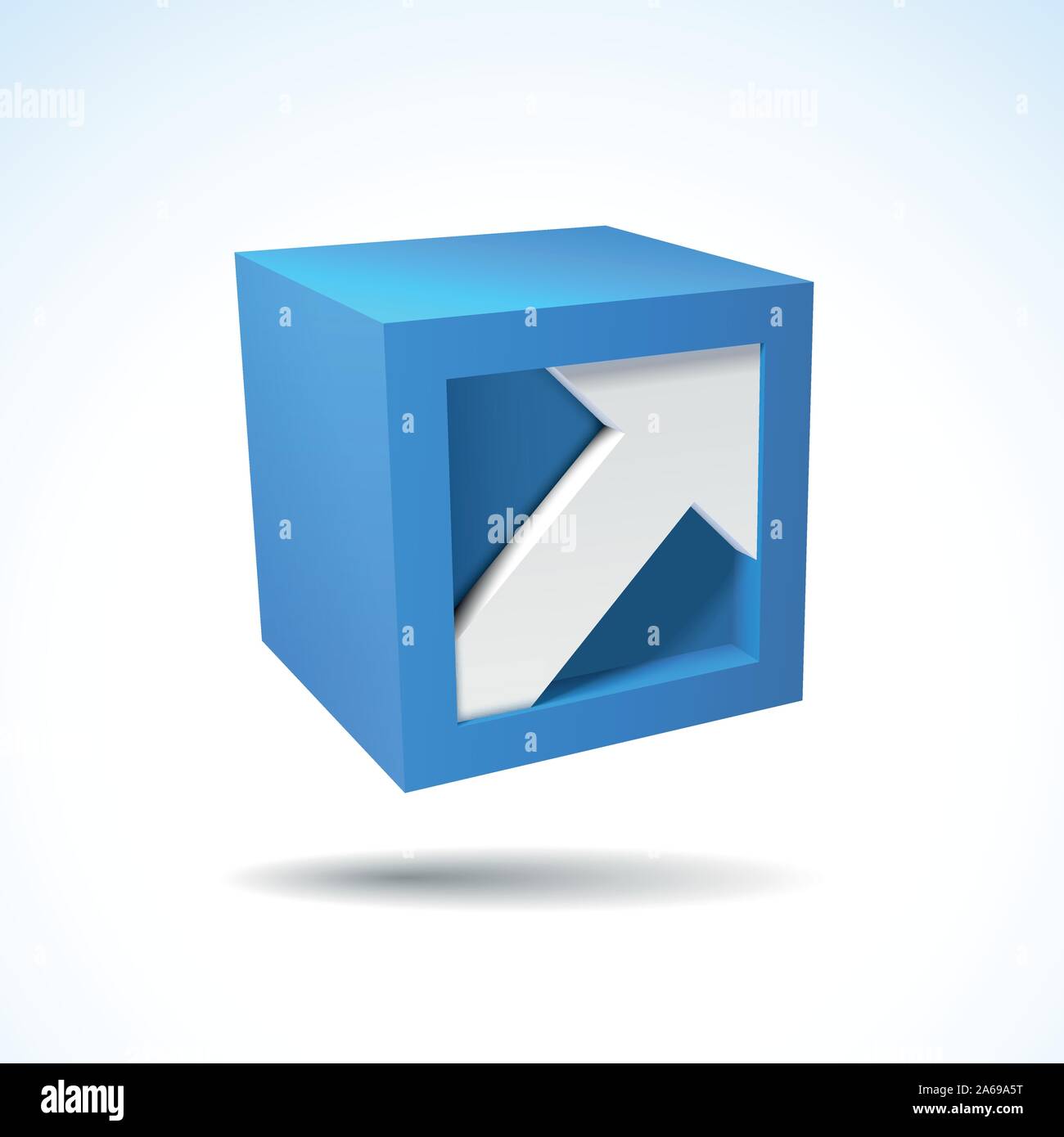 3D cube logo with arrow Stock Vector Image & Art - Alamy