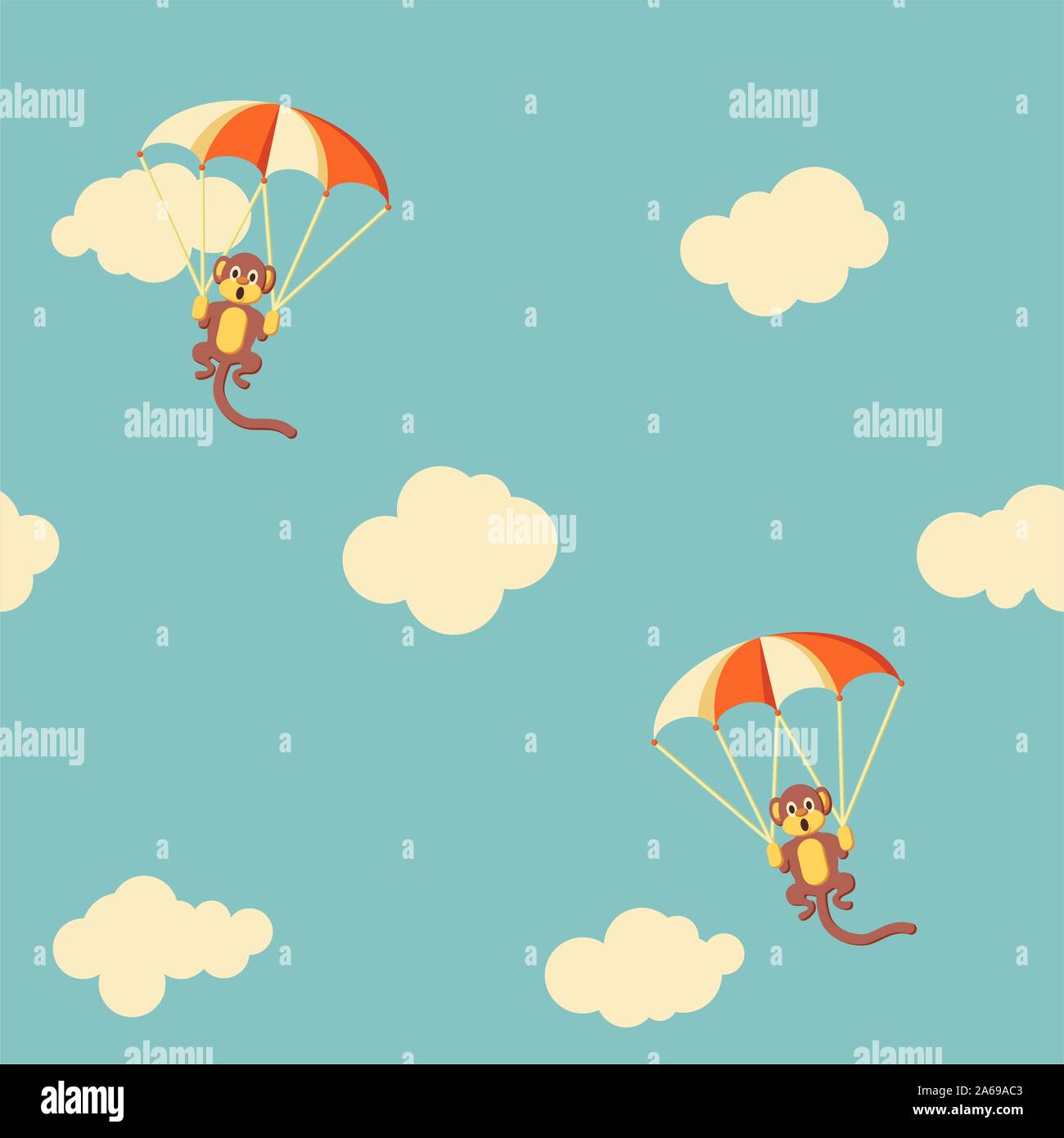 Pattern of monkeys with parachute Stock Vector Image & Art - Alamy