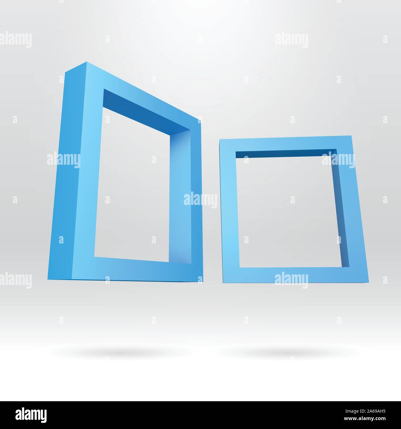 Two blue rectangular 3D frames Stock Vector Image & Art - Alamy