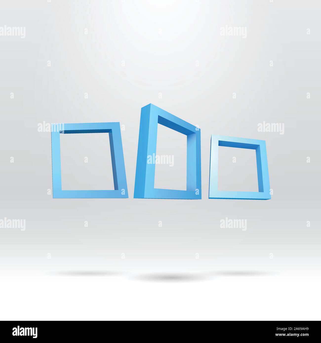 Three blue rectangular 3D frames Stock Vector Image & Art - Alamy