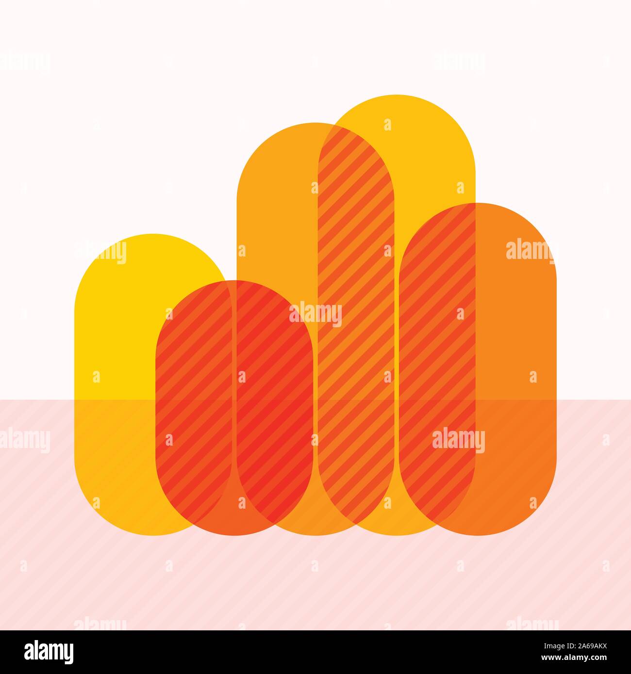 Infographics with waving yellow overlapping bars Stock Vector Image ...