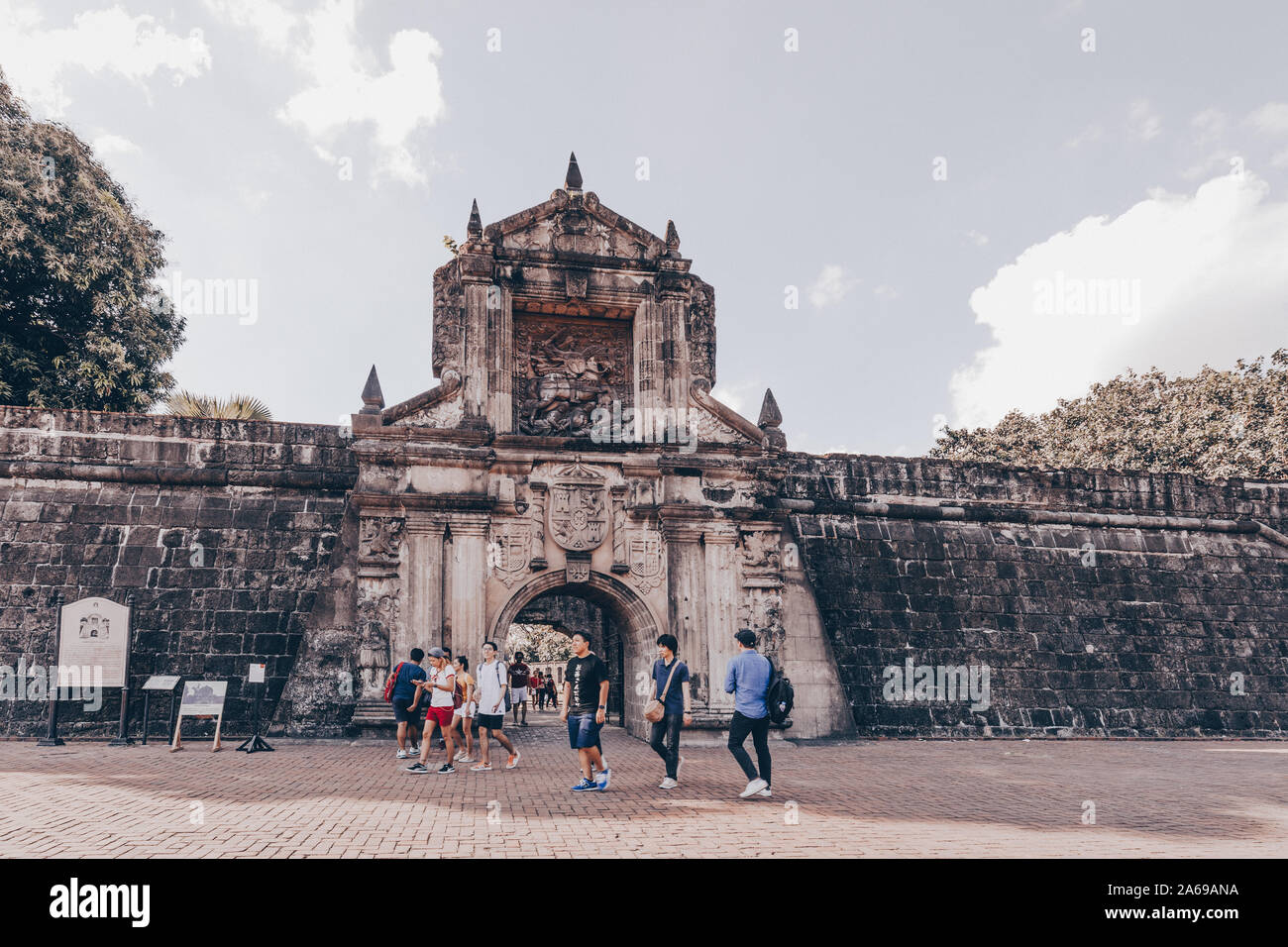 Manila, Philippines - Feb 17, 2018 : Spanish conquistador citadel Fort ...