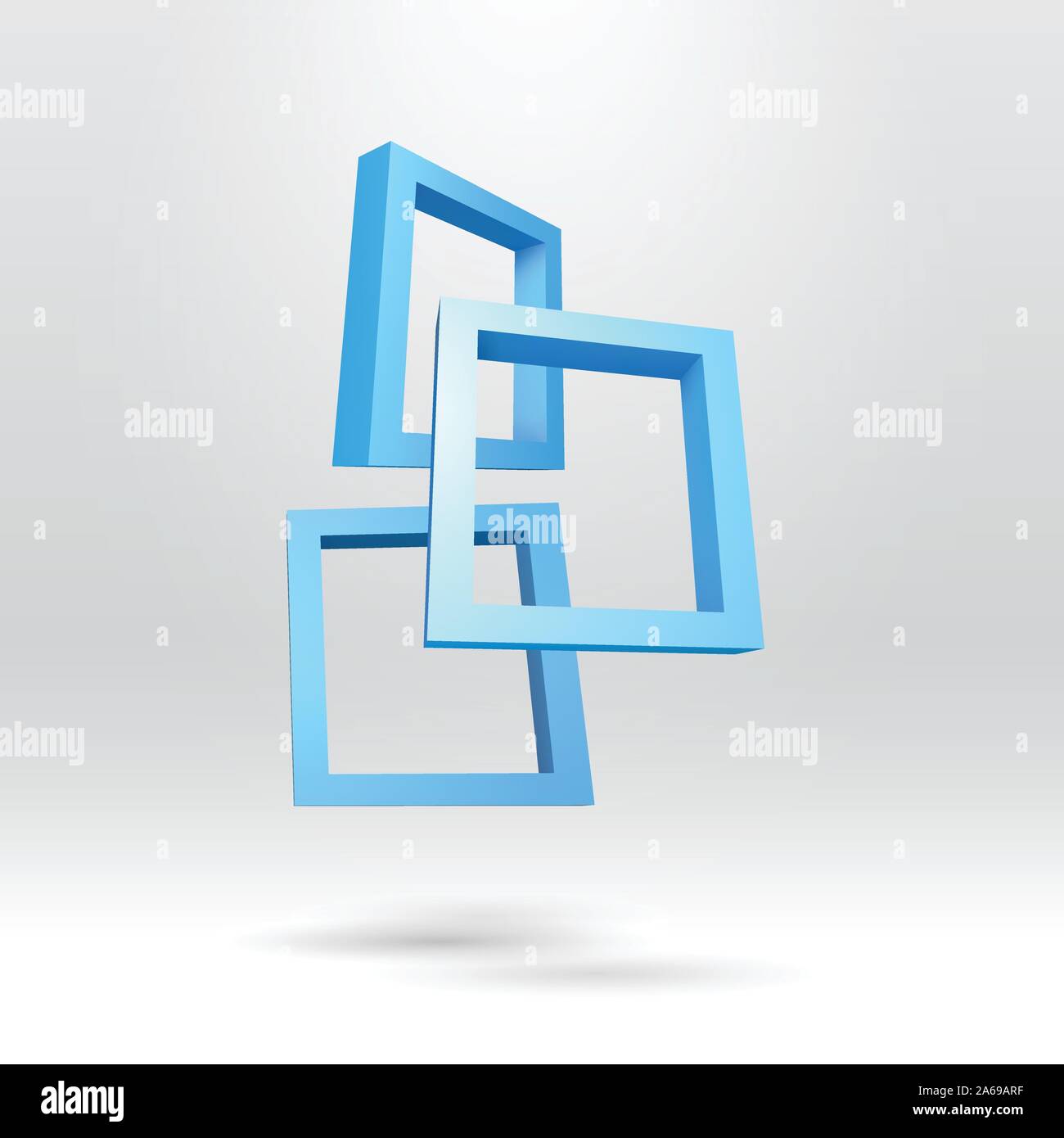 Three blue rectangular 3D frames Stock Vector Image & Art - Alamy