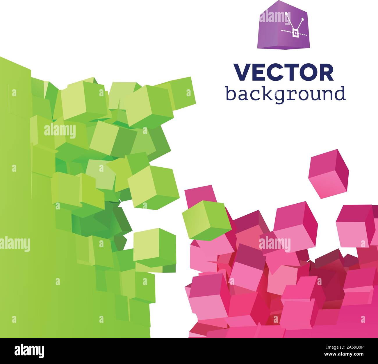 Vector 3D explosion background with cubical particles Stock Vector ...