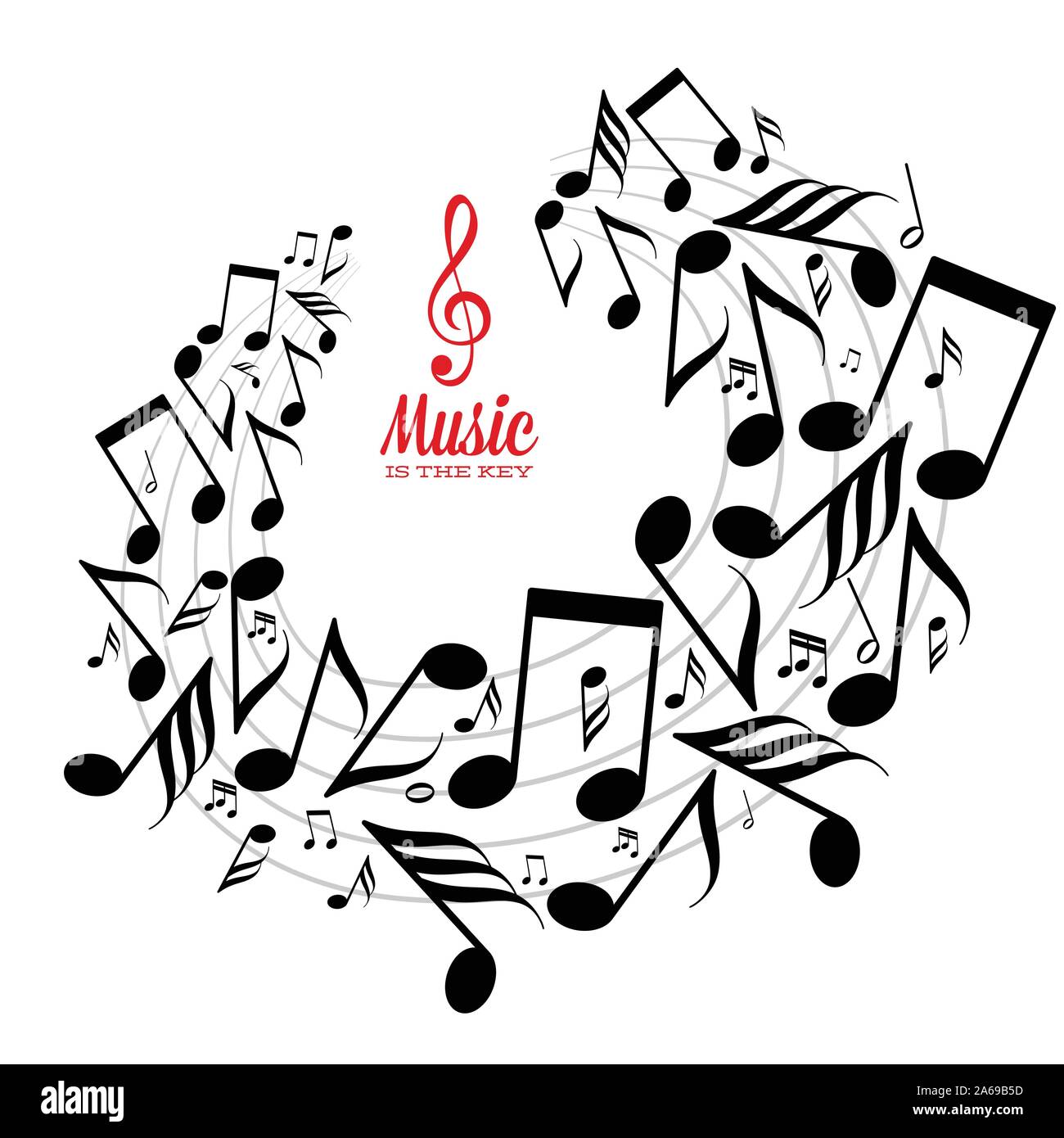 Messy scattered music notes on stave Stock Vector Image & Art - Alamy