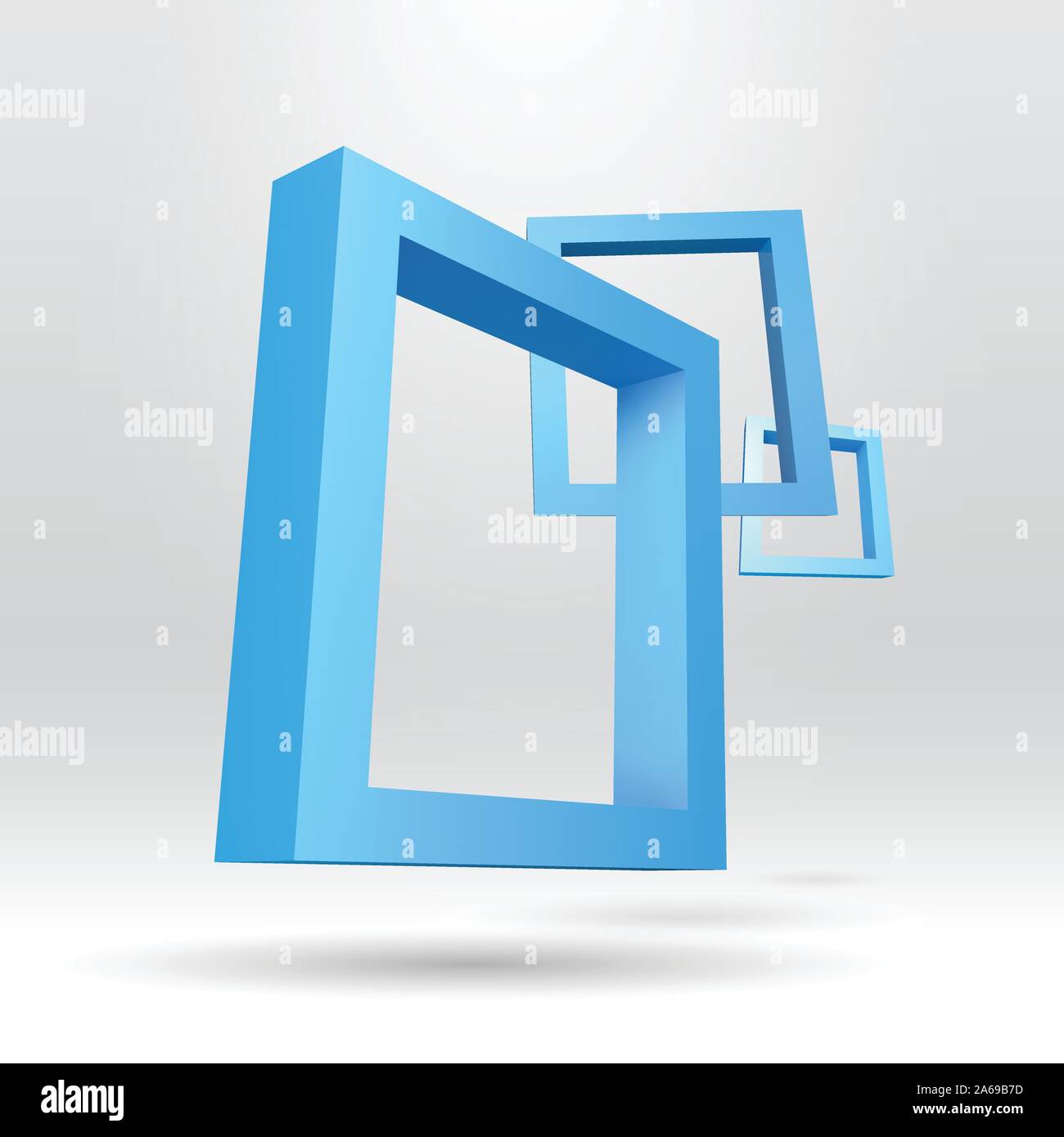 Three blue rectangular 3D frames Stock Vector Image & Art - Alamy