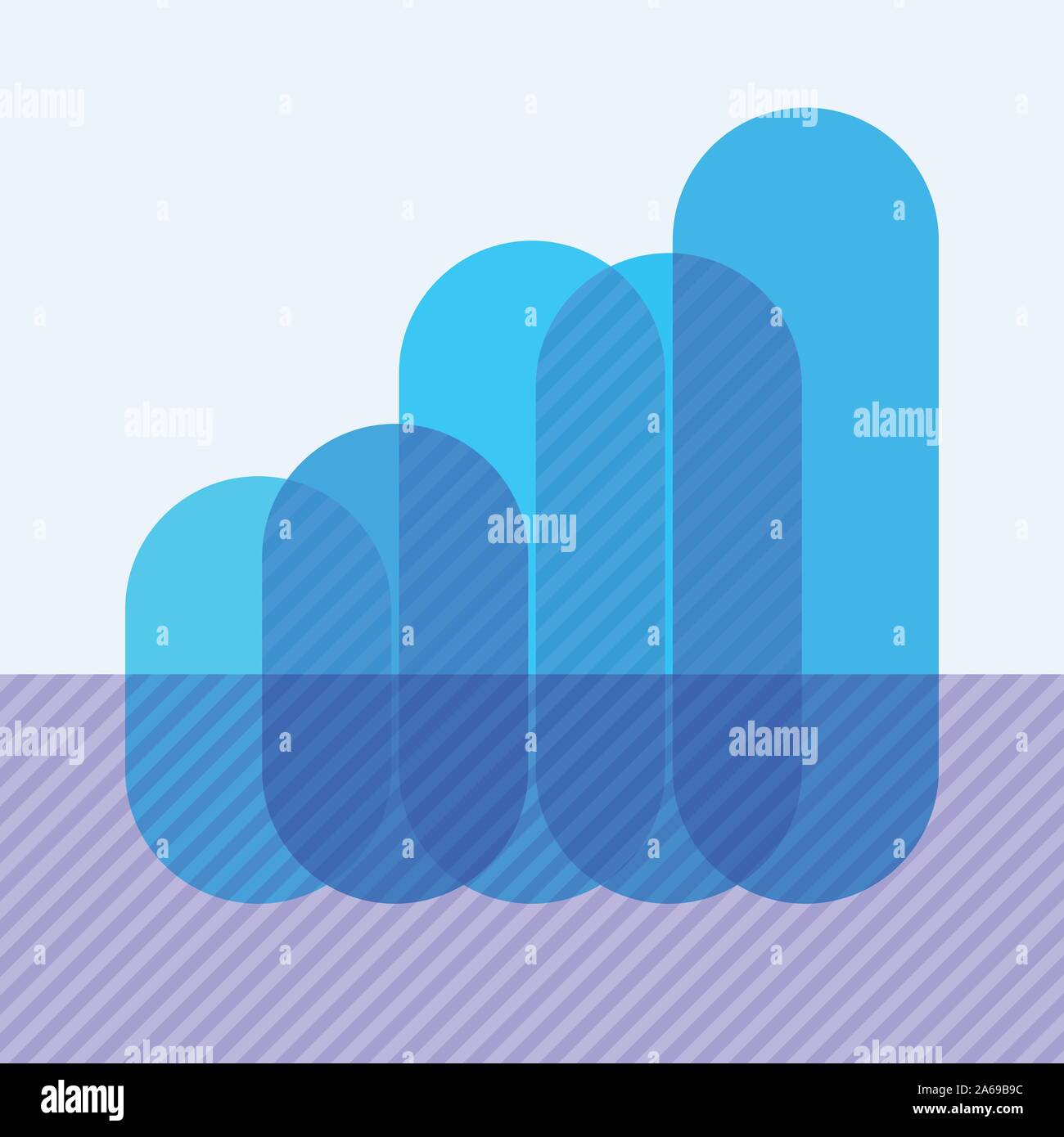 Infographics with rising blue overlapping bars Stock Vector Image & Art ...