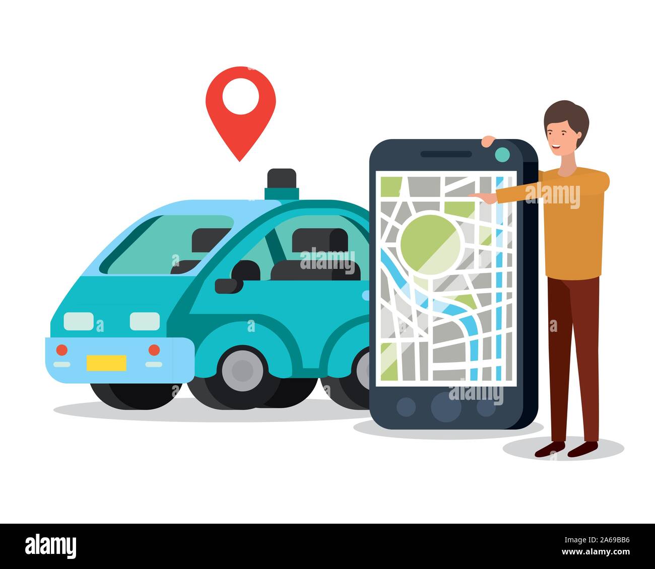 Young man smiling car Stock Vector Images - Alamy