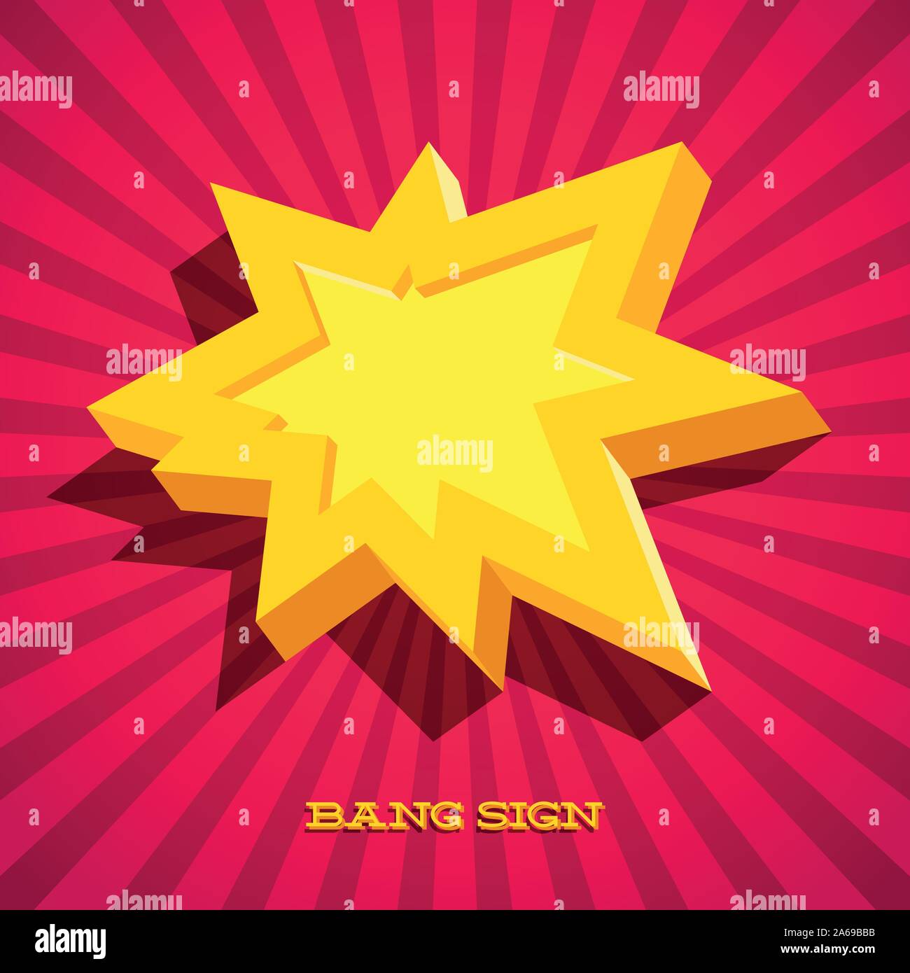 Retro card with explosion sign Stock Vector Image & Art - Alamy