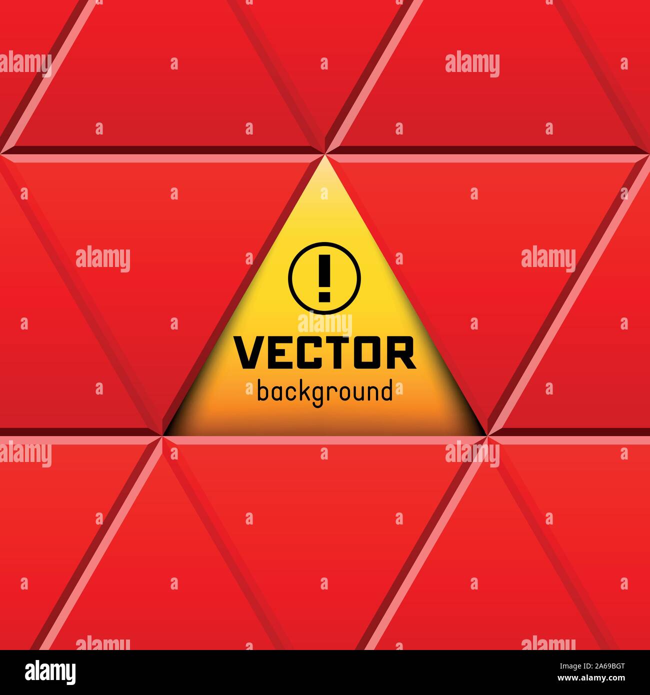 Abstract red triangular frame with yellow sign Stock Vector Image & Art ...