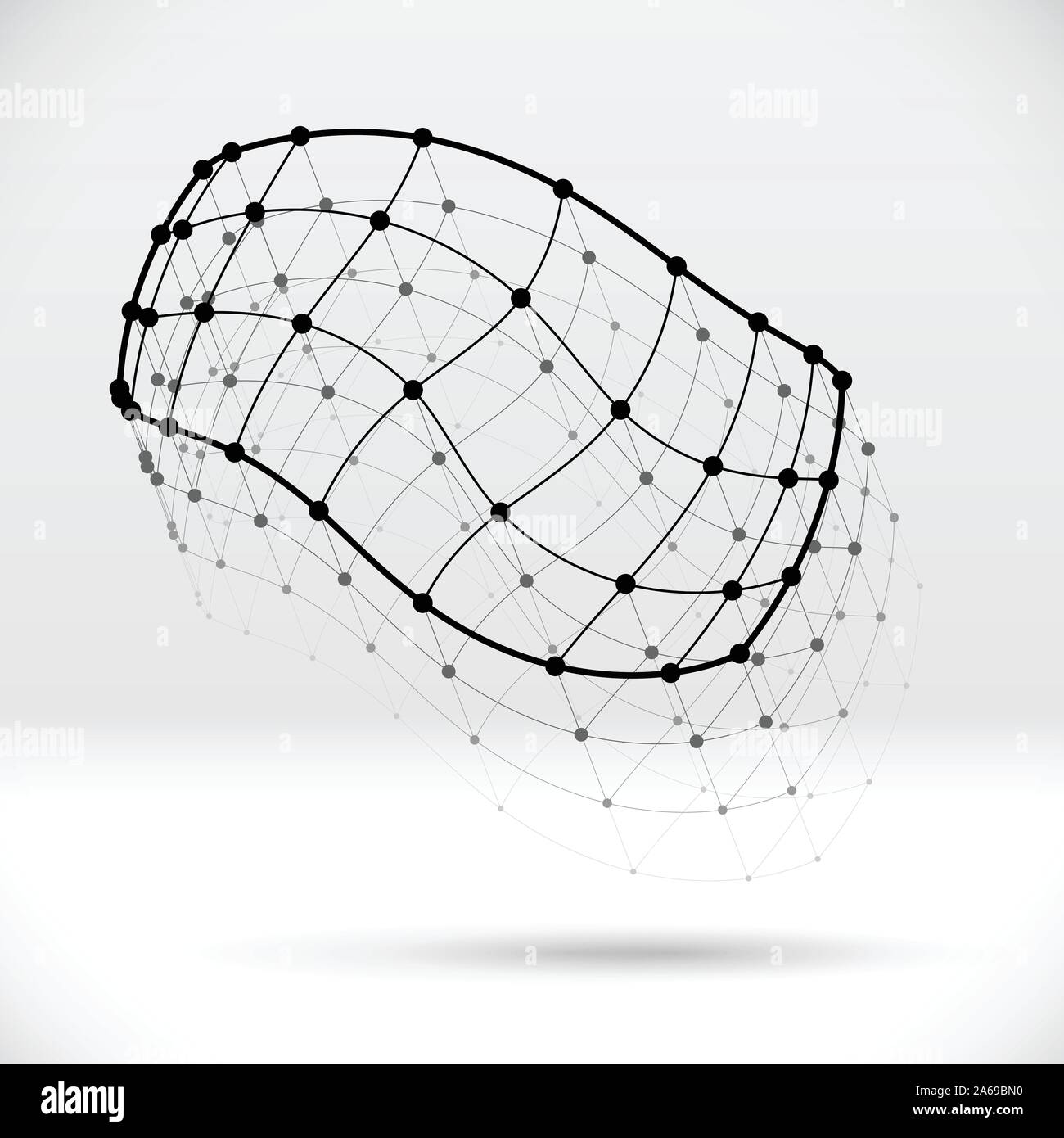 Abstract 3D wireframe shape with connected structure Stock Vector Image ...