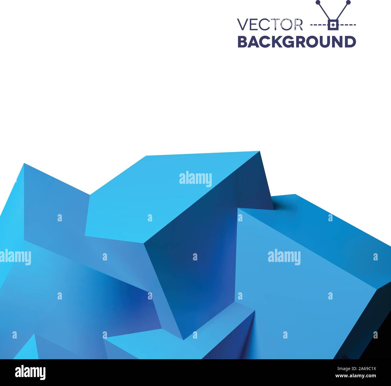 Abstract background with overlapping blue cubes Stock Vector Image ...