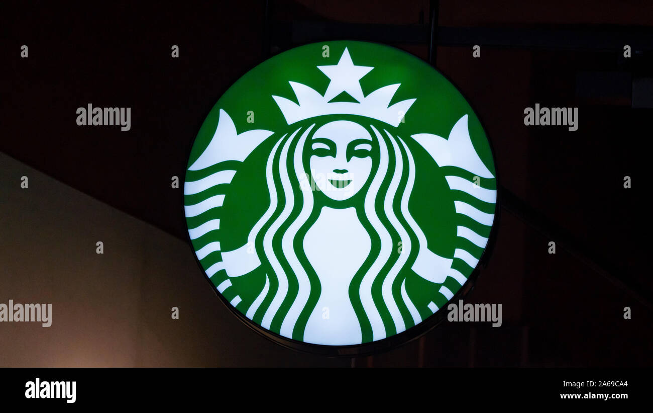 FRANKFURT, GERMANY- 5th OCTOBER, 2019: Starbucks Coffee Shop Famous ...