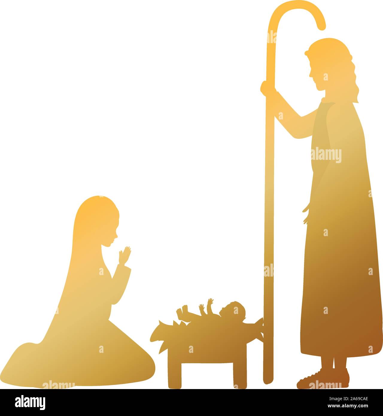 golden holy family manger characters Stock Vector Image & Art - Alamy