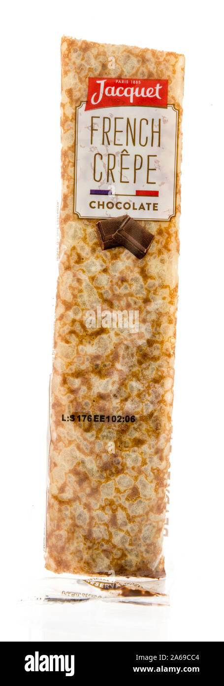 Winneconne, WI - 10 October 2019: A package of Jacquet french crepe on ...