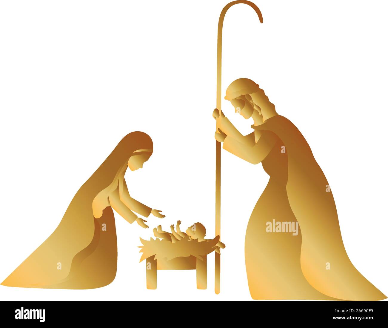 golden holy family manger characters Stock Vector Image & Art - Alamy