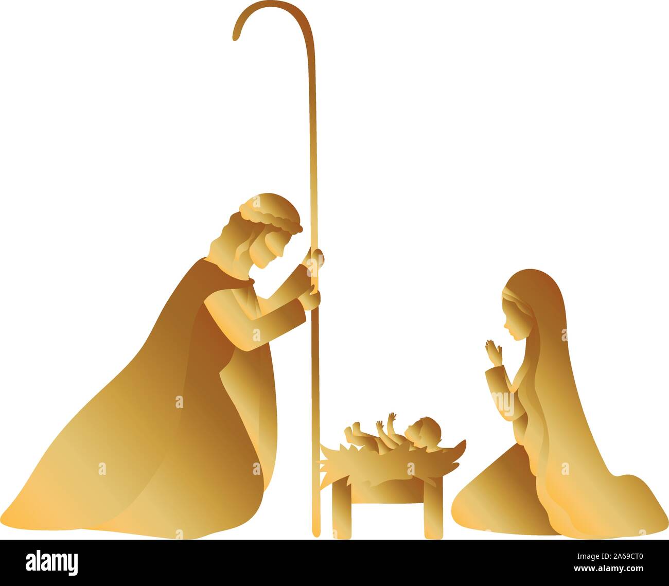golden holy family manger characters Stock Vector Image & Art - Alamy
