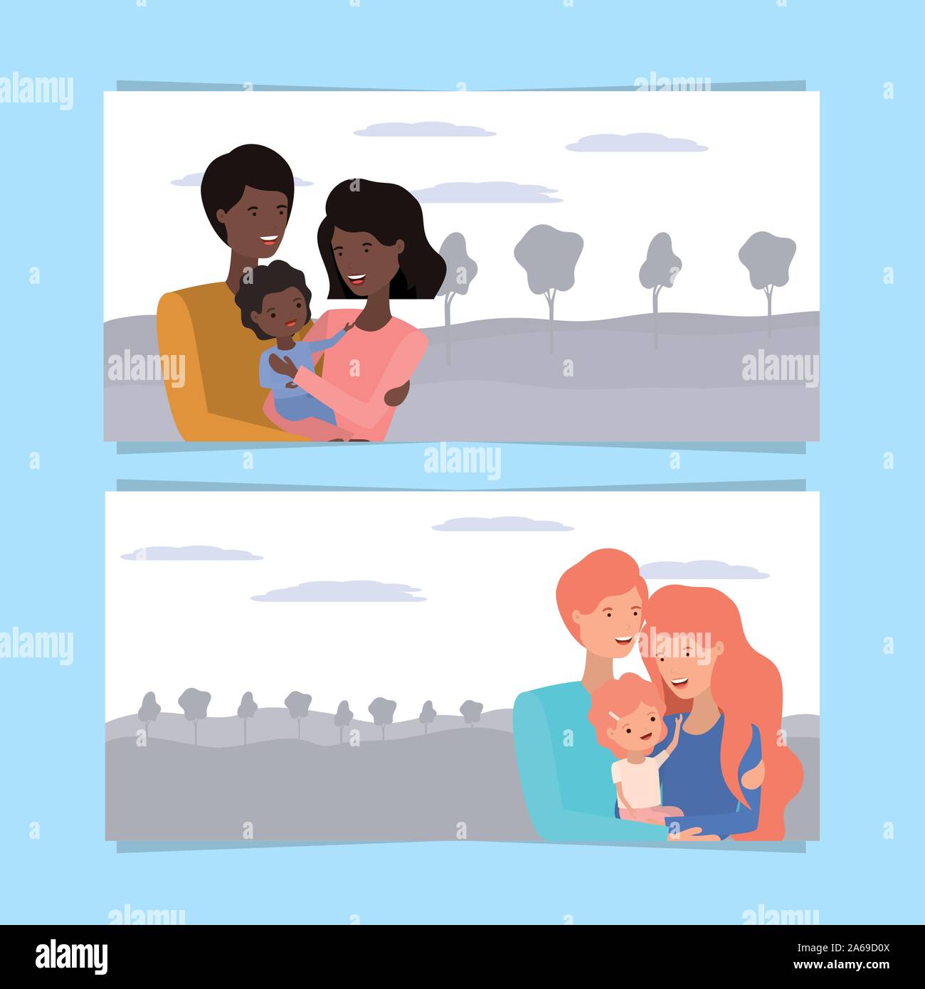 cute and happy family members in picture Stock Vector Image & Art - Alamy