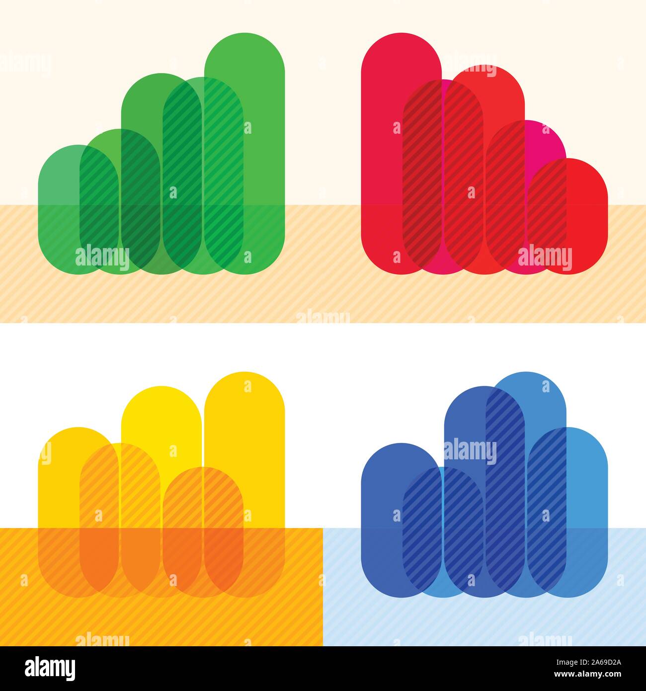 Infographics set with overlapping bars Stock Vector Image & Art - Alamy