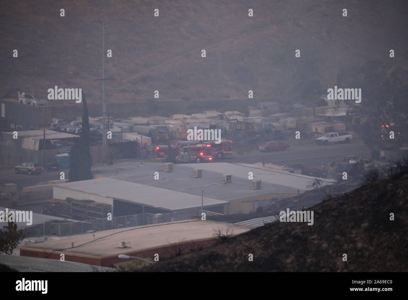 Santa Clarita, California, USA. 24th Oct, 2019. 5000 acres are charred ...