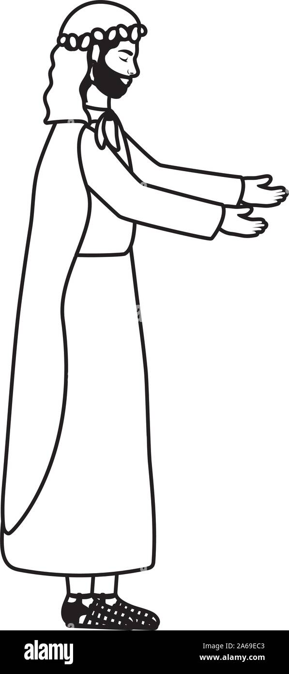 saint joseph manger character icon Stock Vector Image & Art - Alamy