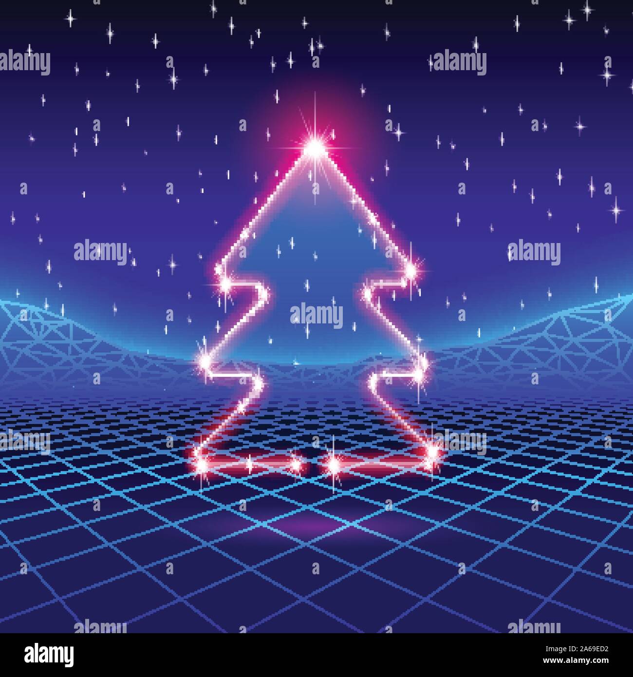 Light decoration with tree Stock Vector Images - Alamy