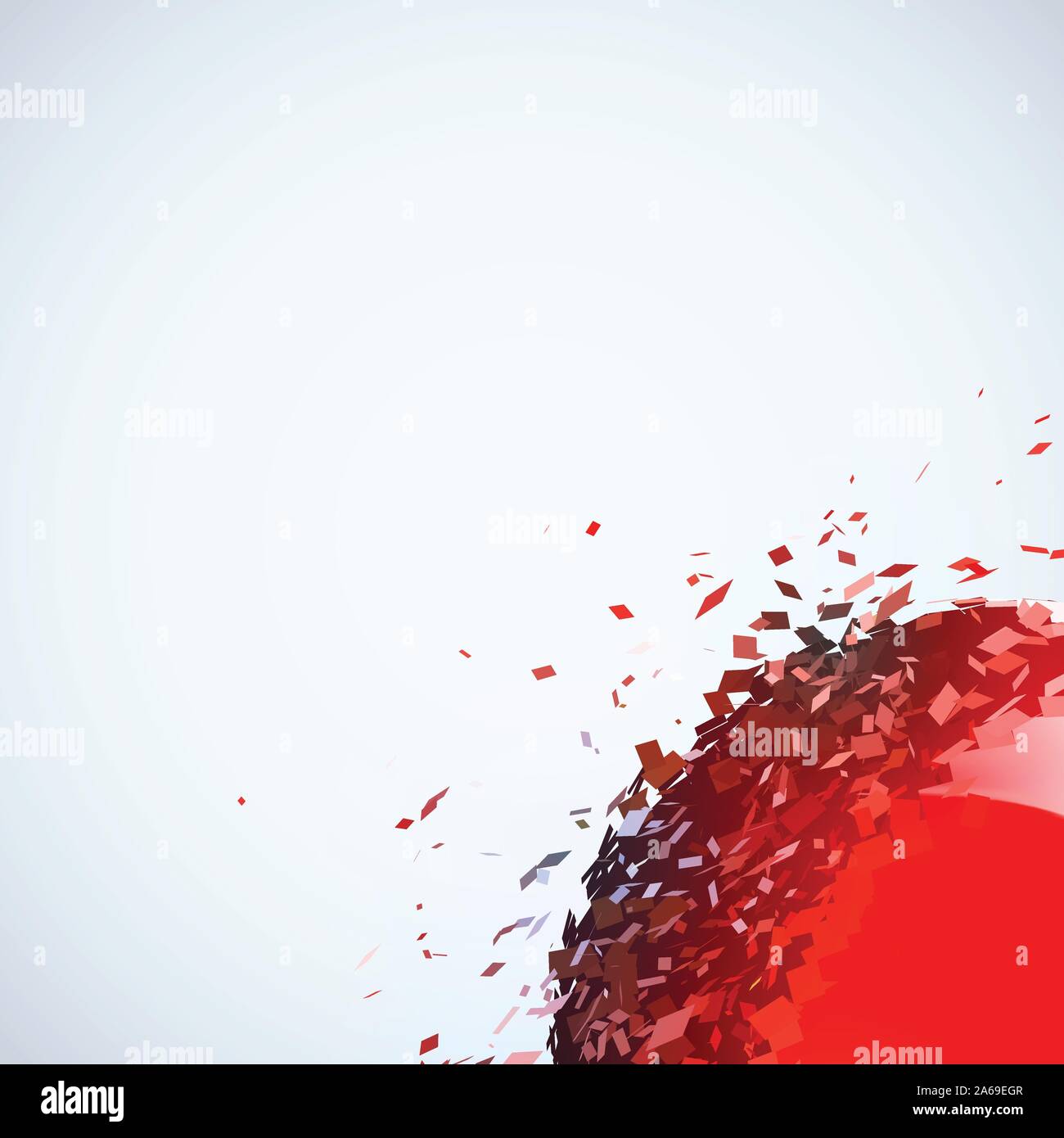 Red 3D ball exploded into pieces Stock Vector Image & Art - Alamy