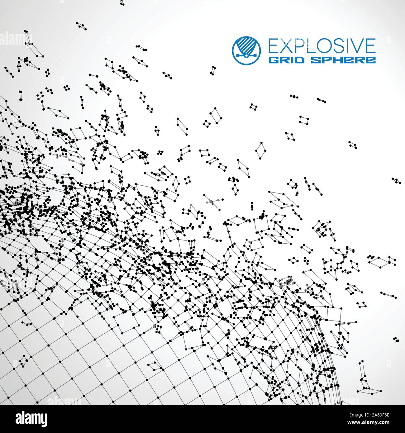 Exploded grid made of connected dots Stock Vector Image & Art - Alamy