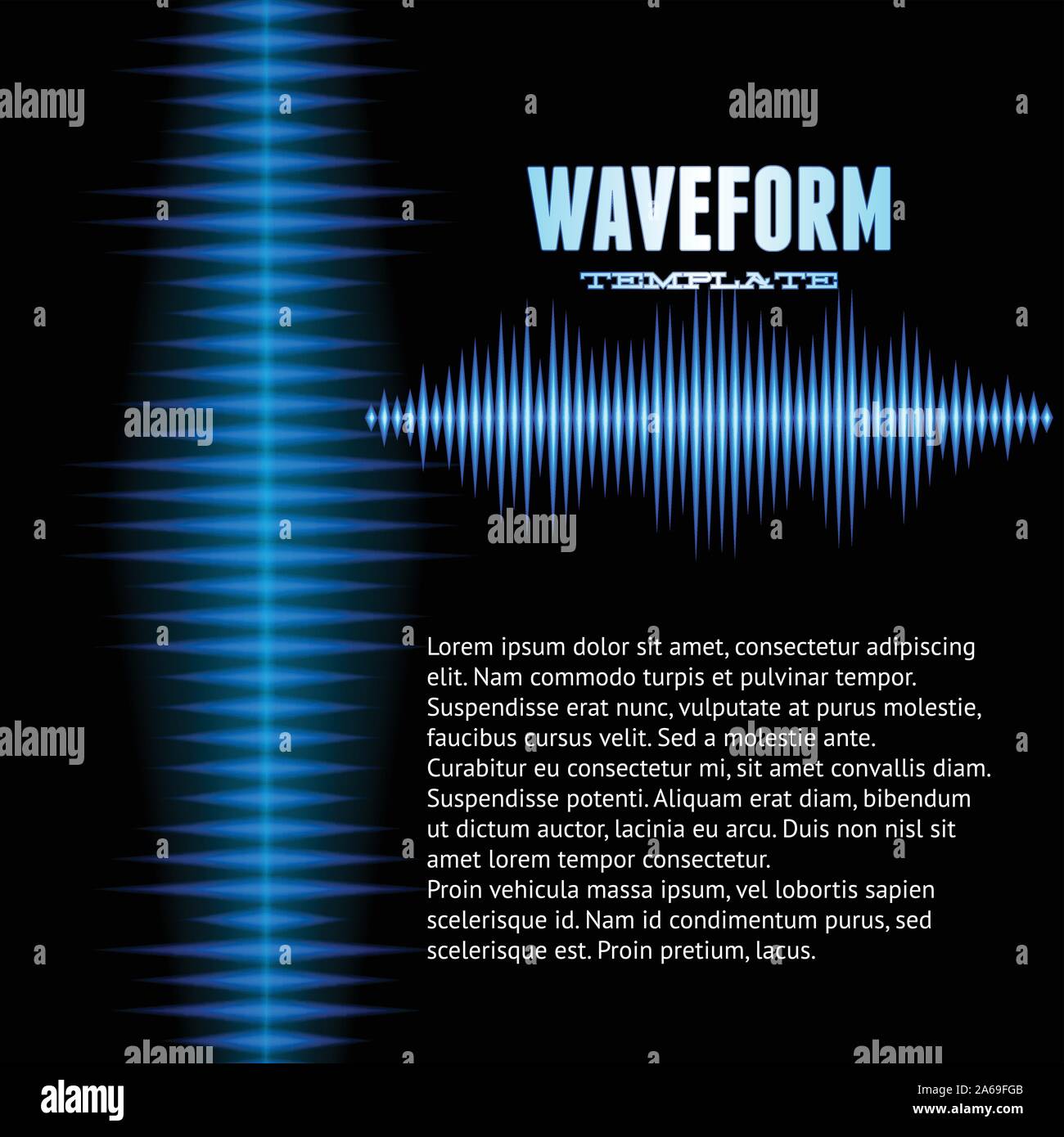 Blue shiny sound waveform background Stock Vector Image & Art - Alamy