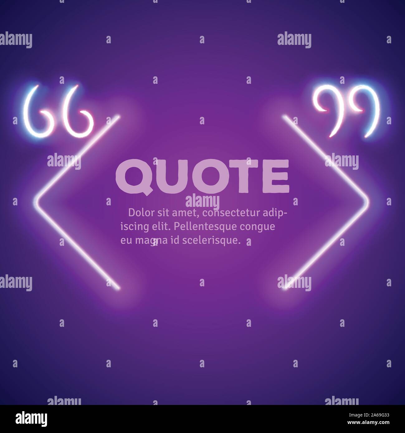 Neon quote box text Stock Vector Images - Alamy