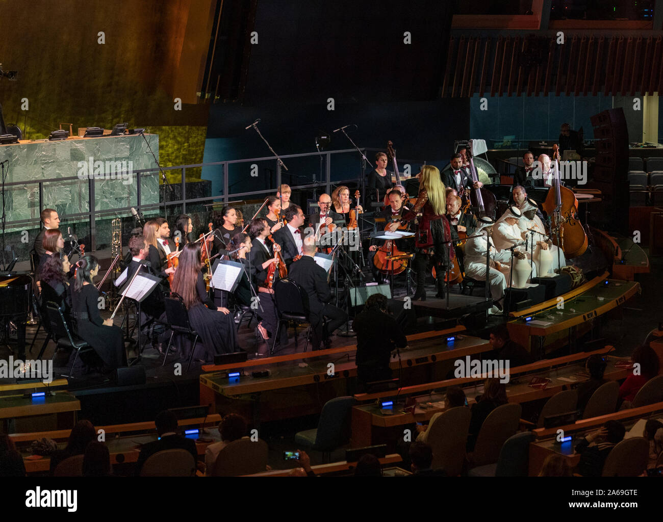 New York, NY - October 24, 2019: The Qatar Philharmonic Orchestra ...